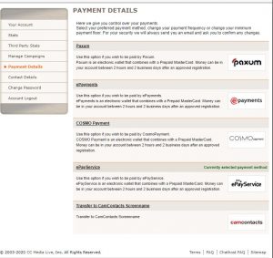 Camcontacts has added ePayservice as Payout - Hony's Cam World